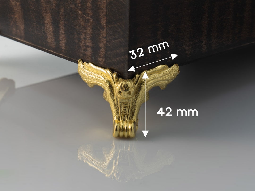 Gold Miniature Legs for Boxes 32x42mm, Small Metal Legs, Miniature ...