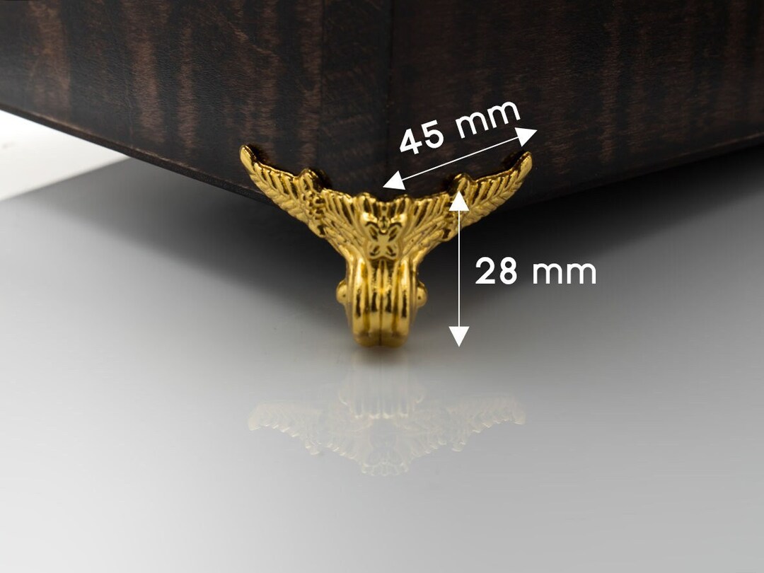 Miniature Gold Metal Box Legs: Jewelry Box Feet, Furniture Supplies ...