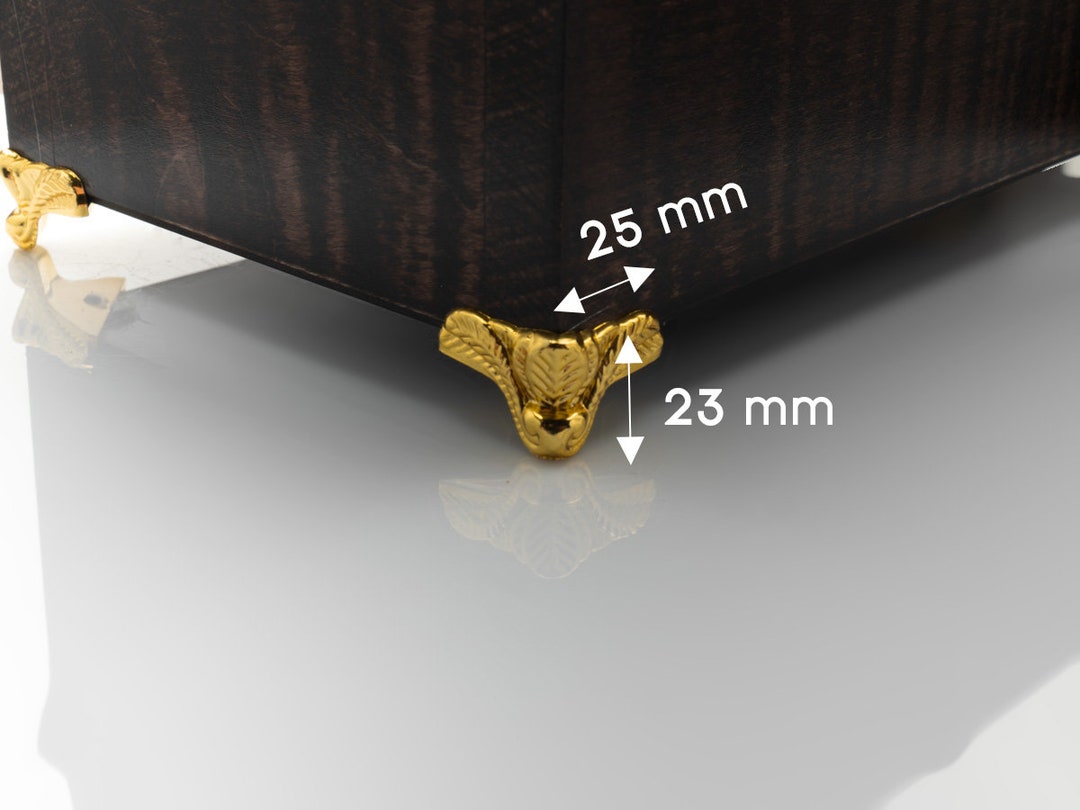 Small 25x23mm Gold Metal Box Legs Set - Decoupage Decor Accents ...