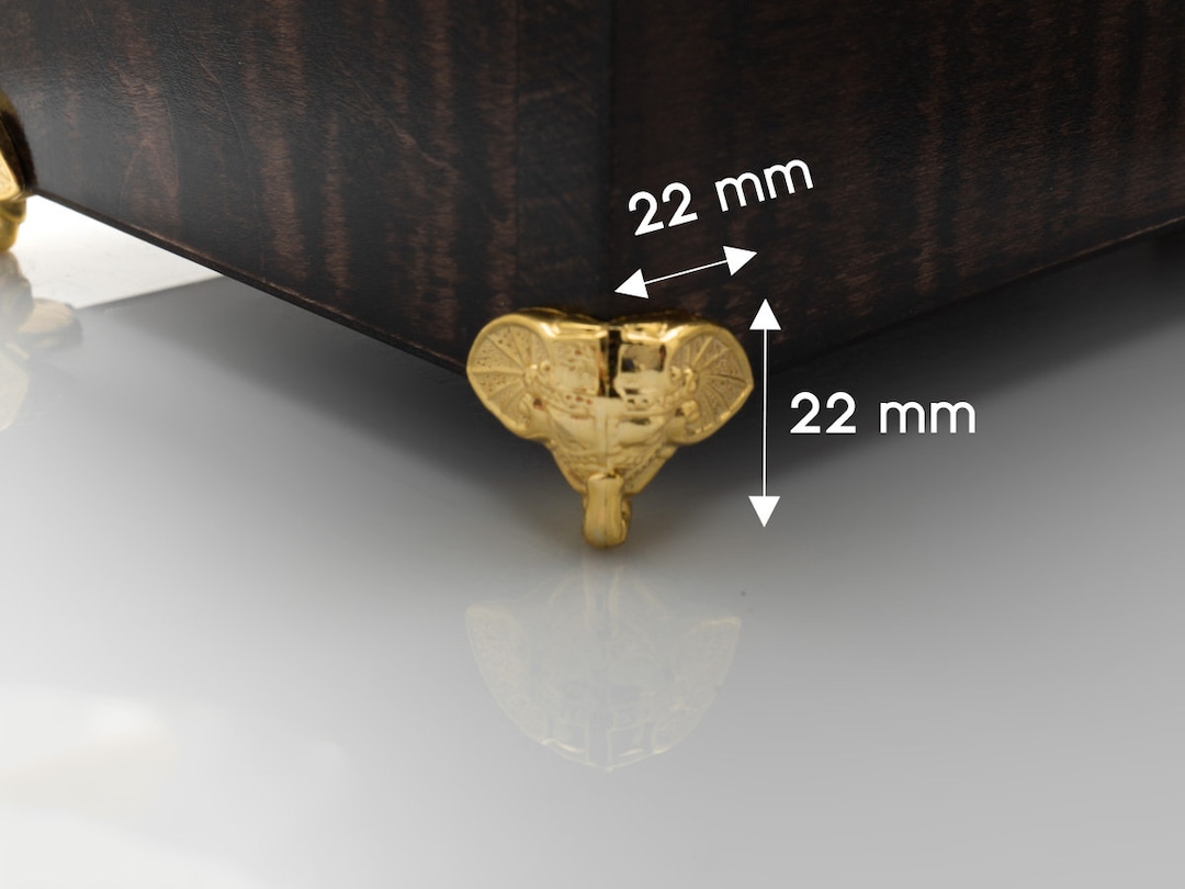 Elegant Gold Metal Legs Set for Box 22x22mm, Luxury Decor Feet, Small ...