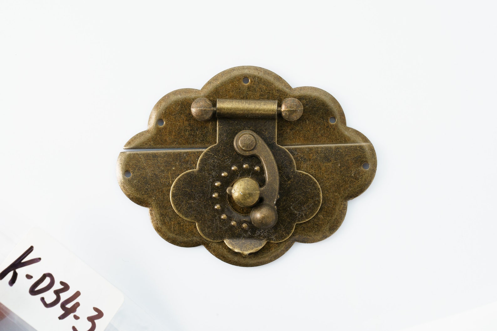 Antique Brass Box Latch and Decorative Lock, Vintage Cabinet or Jewelry ...