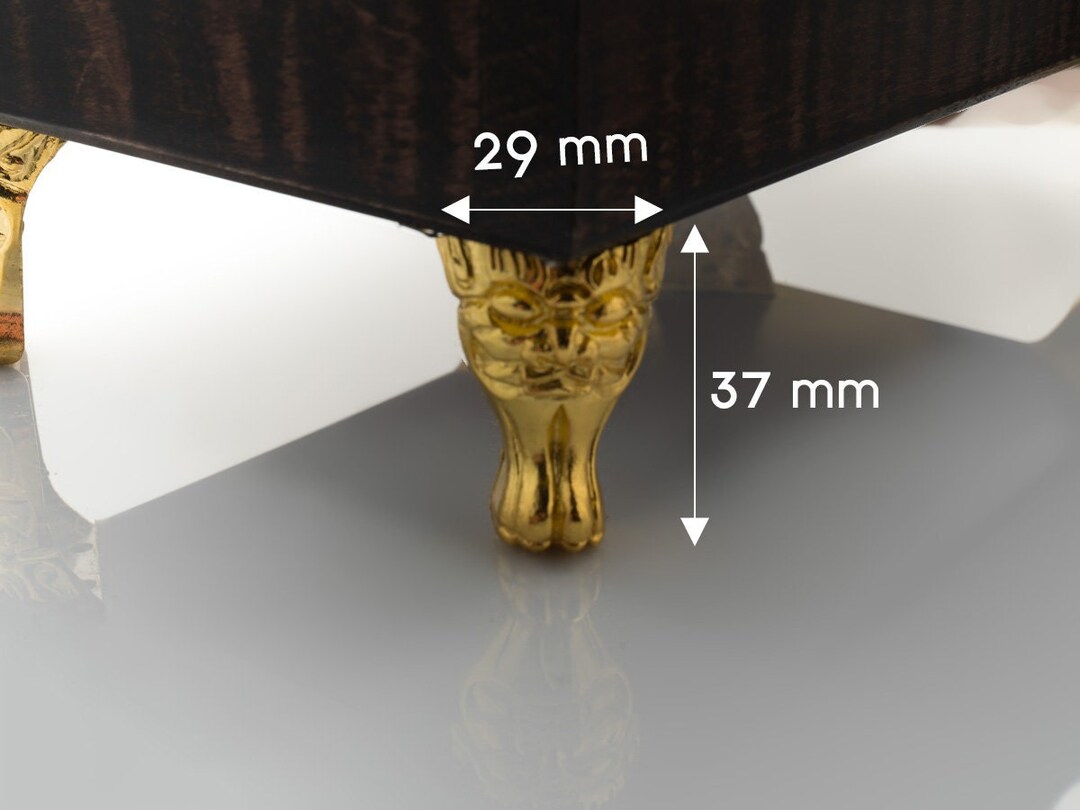 Gold Metal Legs 29x37mm, Miniature Metal Legs, Jewelry Box Feet ...