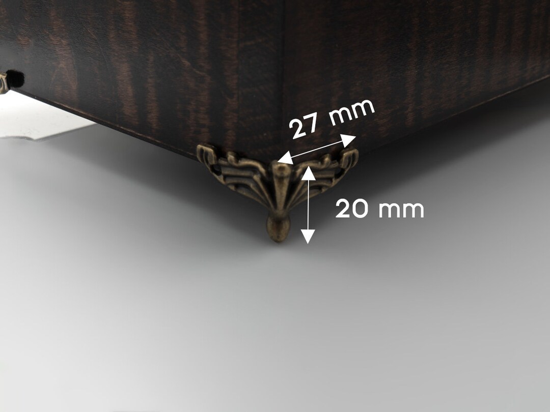 Brass Small Metal Legs 27x20mm, Furniture Decors for Box, Antique Brass ...