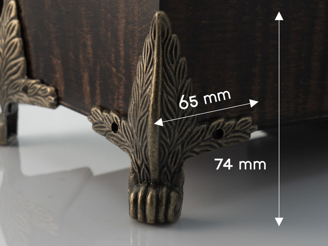 Vintage Style Box Legs - Small Metal Feet for DIY Crafts and Home Decor ...