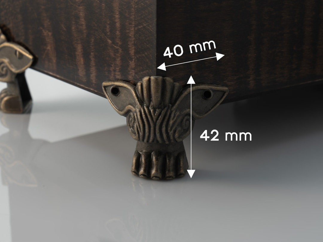 Box Feet Collection 40x42, Vintage Furniture Legs and Small Brass Feet ...