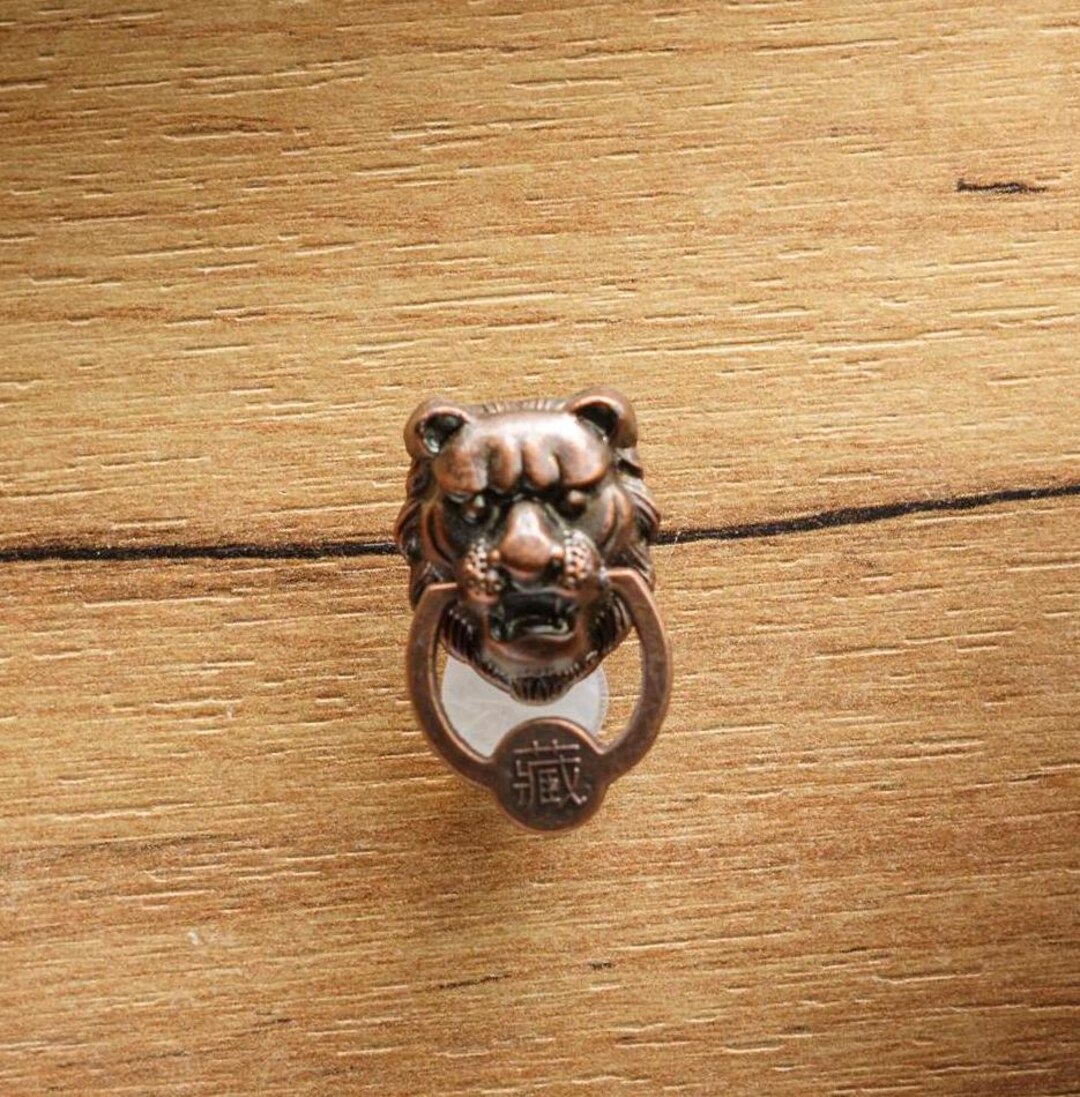 Brass Lion Head Drawer Pulls 20х31 Mm, Wild Animal Design for Antique ...