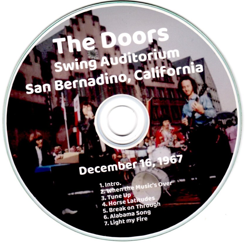 The Doors: Swing Auditorium, San Bernardino, December 16, 1967 (1CD) - Etsy