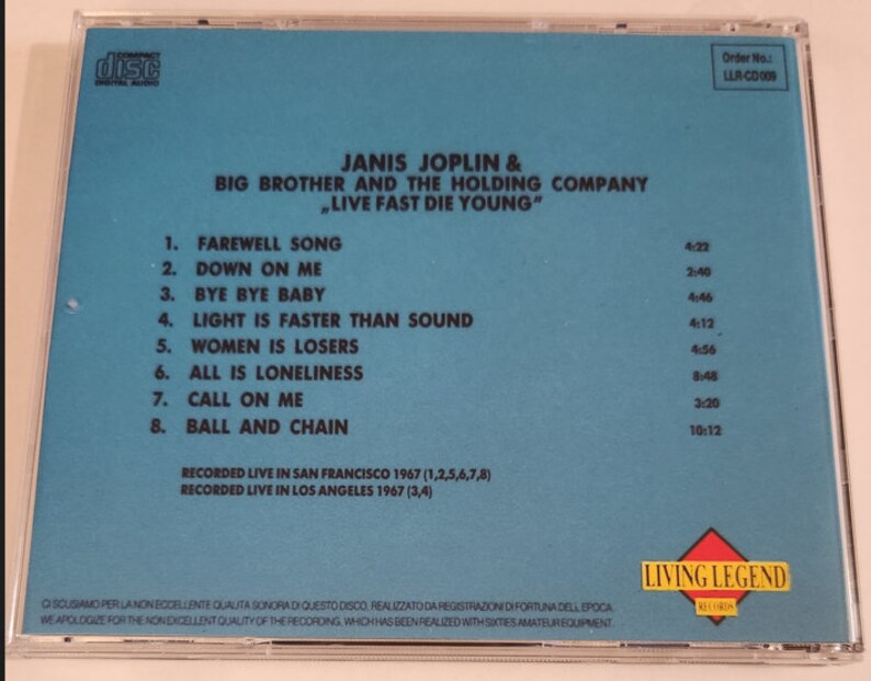 Janis Joplin: Live Fast Die Young - Live in San Francisco, CA, and Los ...
