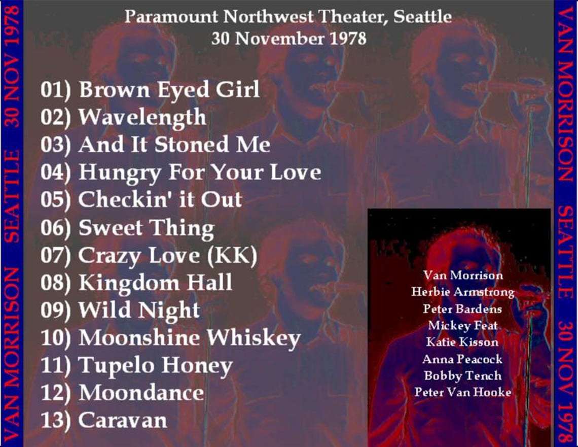 Van Morrison: Paramount Northwest Theatre, Seattle, WA, November 30 ...