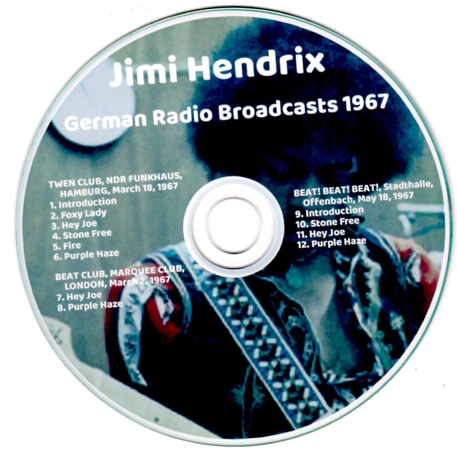 Jimi Hendrix: Germany 1967 - German Radio Broadcasts - Hamburg, 3-18-67 ...