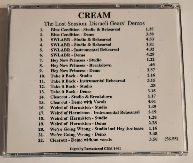 Cream: the Lost Session - Disraeli Gears Demos - Ryemuse Studios ...