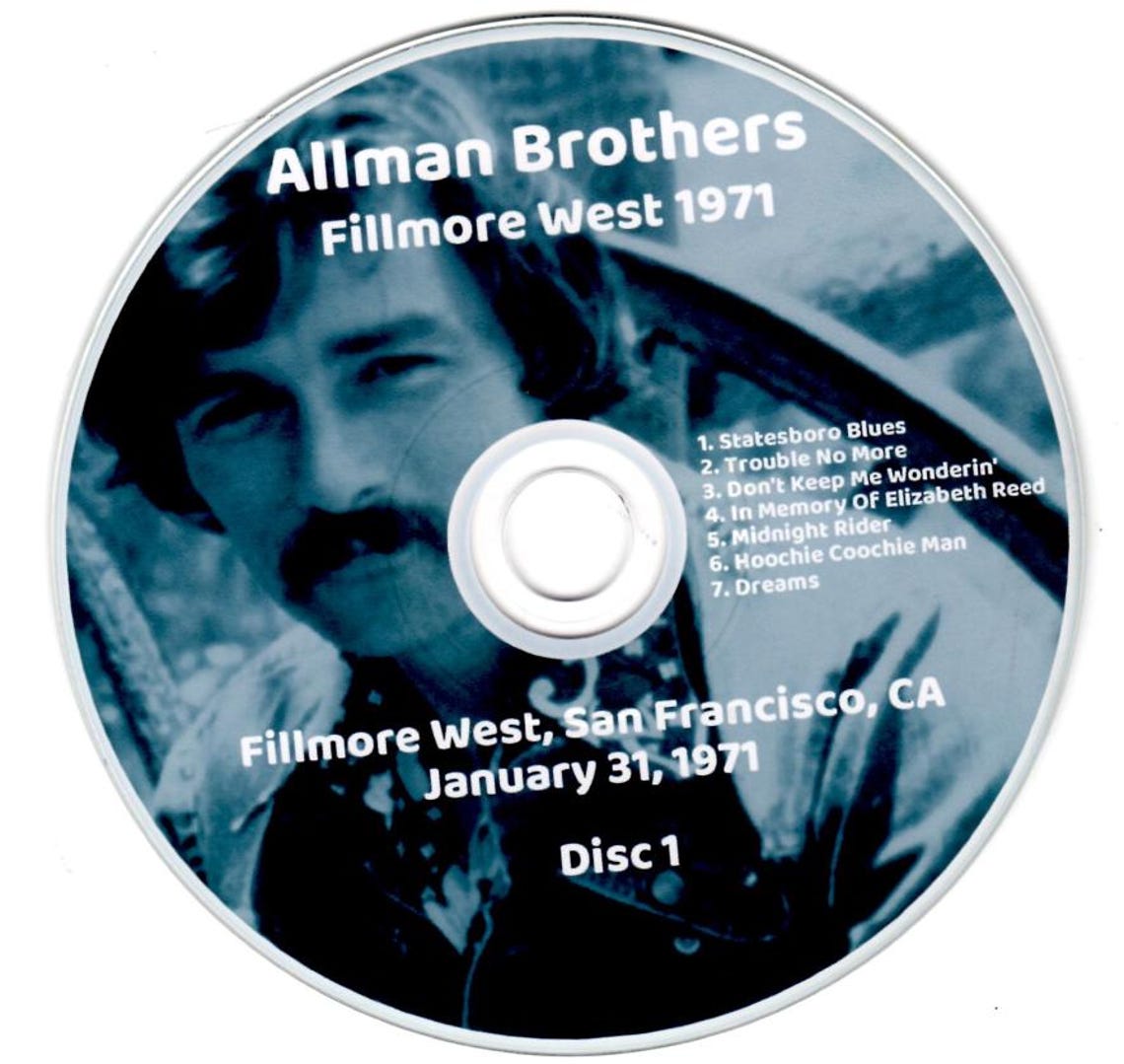 Allman Brothers: Fillmore West 1971 - Fillmore West, San Francisco, CA ...