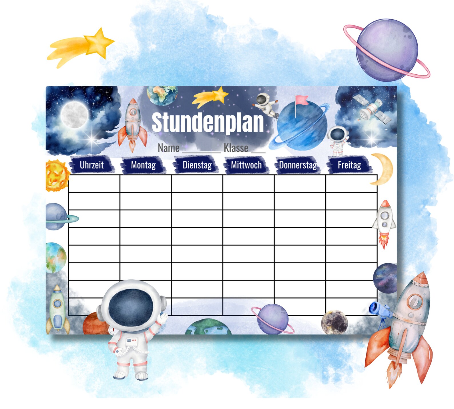Timetable | Space Design | up to 8 Hours per School Day | Digital ...
