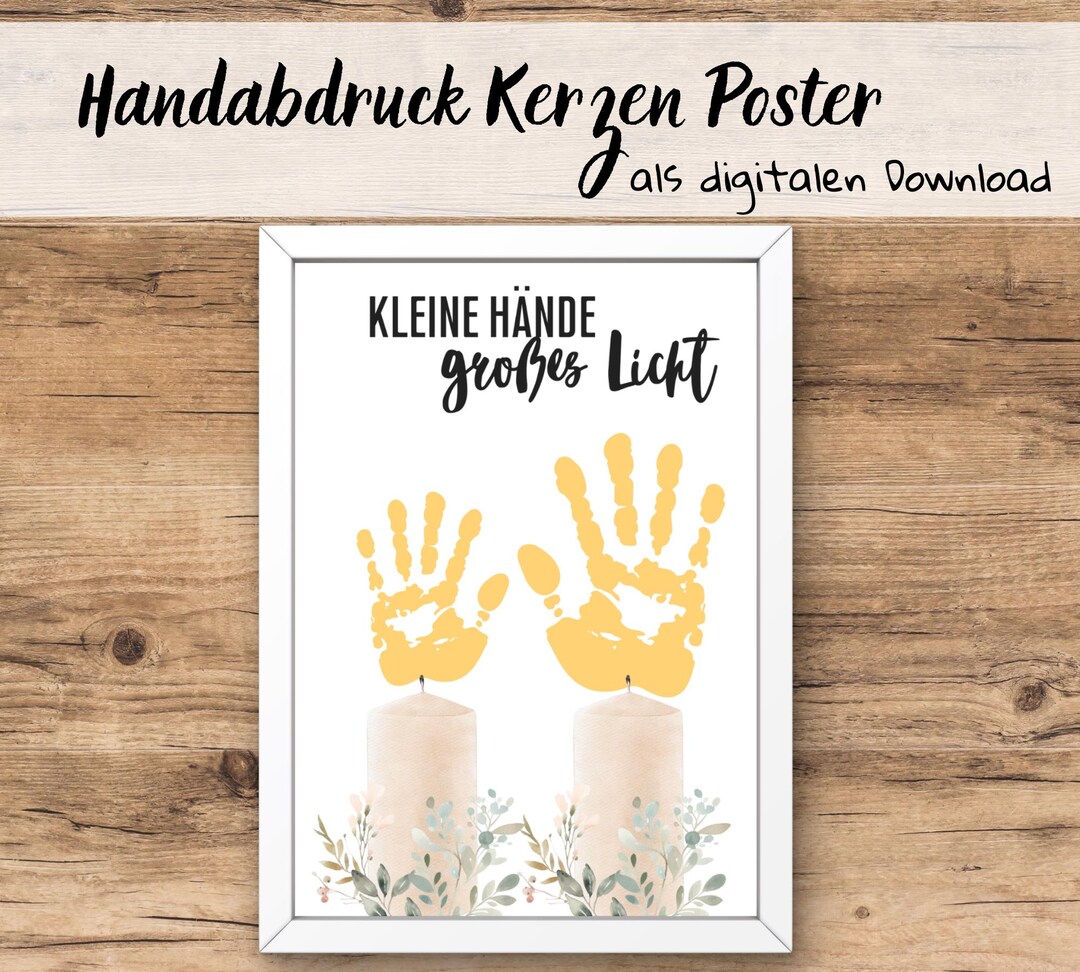 Handprint Candle Poster Small Hands, Big Light Gift From Children DIY ...