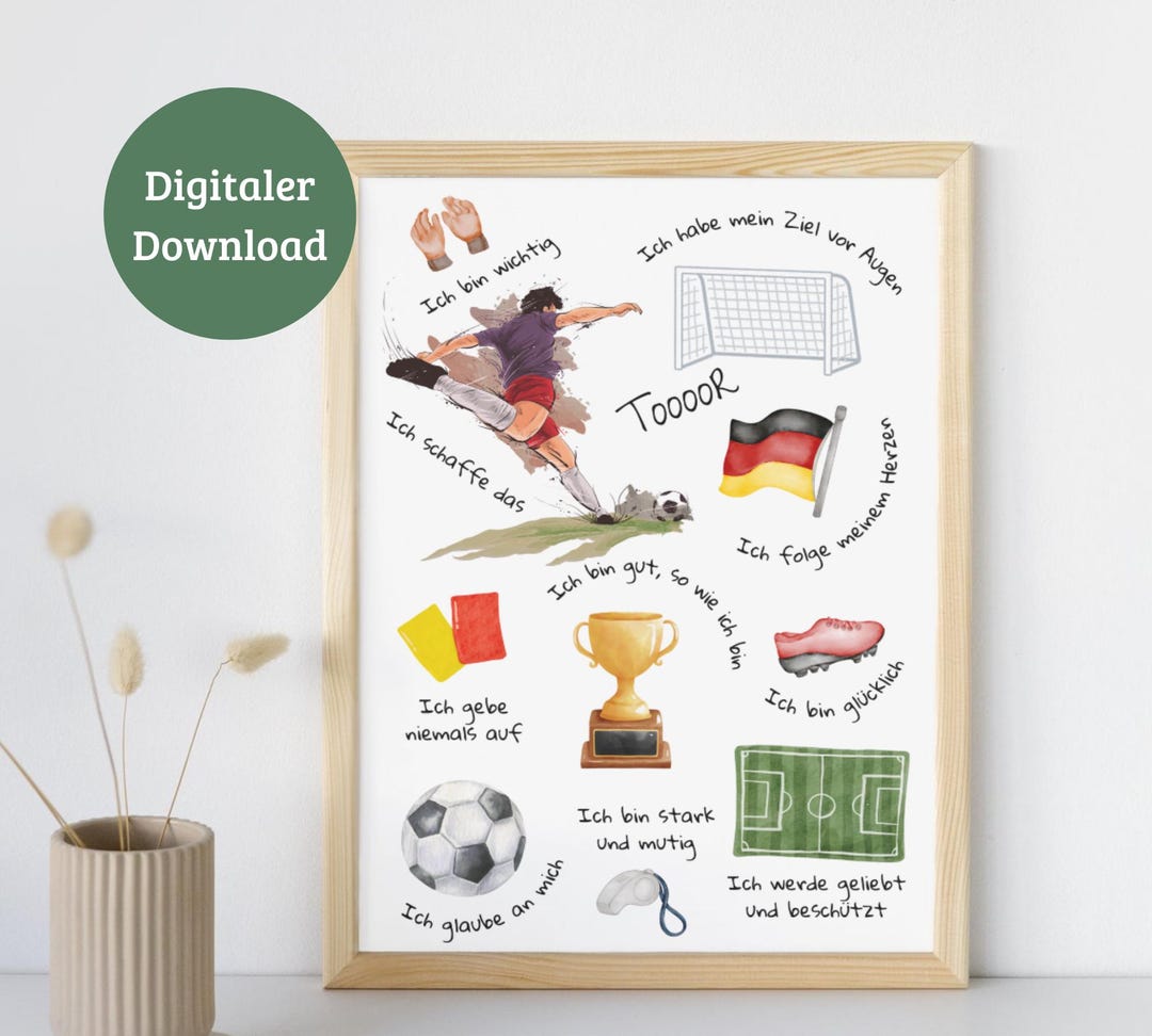 Affirmation Poster for Children | Football Design | Birthday Gift ...