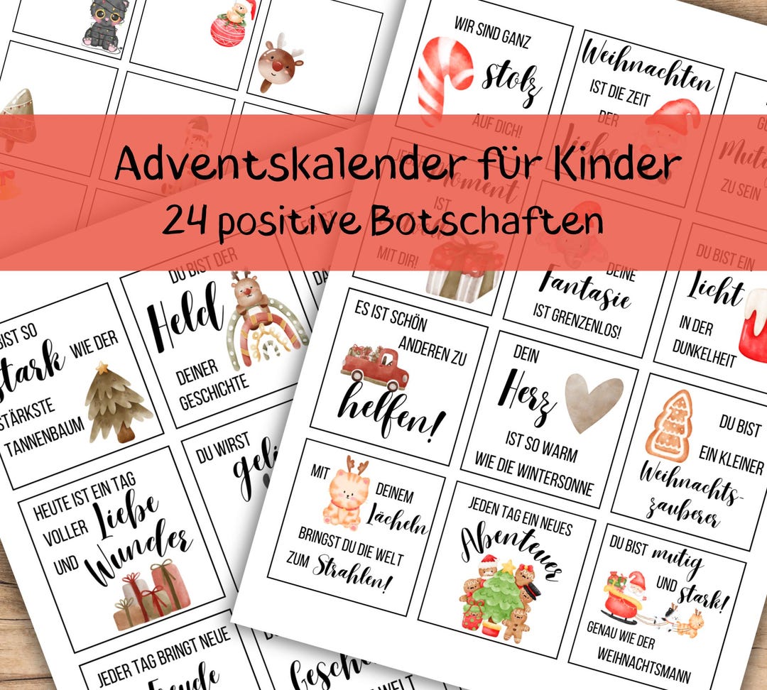 Print Out Advent Calendars for Children Loving Messages Lunch Box ...