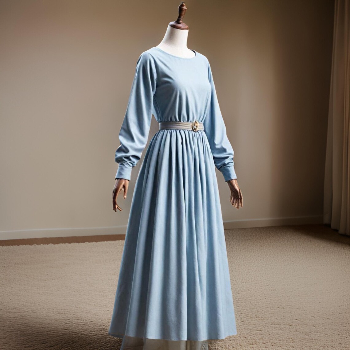Classic Medieval Maiden Dress, Long Sleeved Renaissance Gown ...