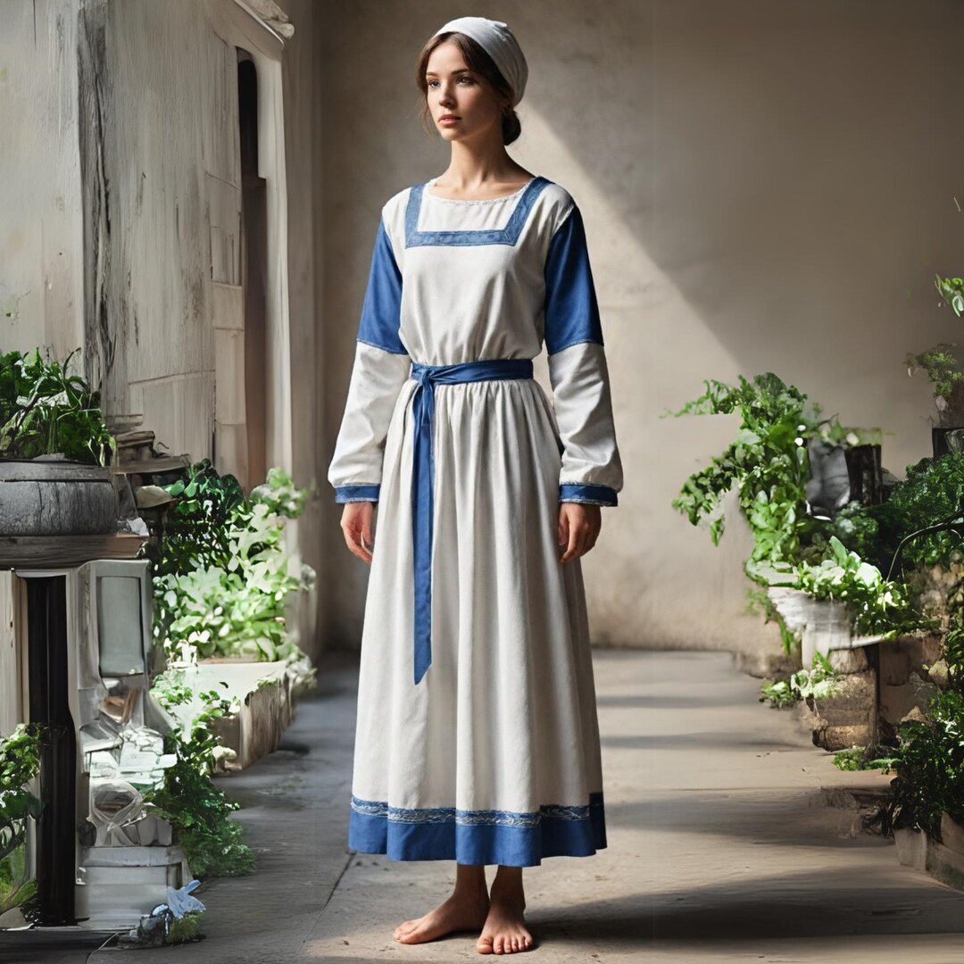 Medieval Maiden Women Plaid Nurse Inspired Dress | Historical Modest ...