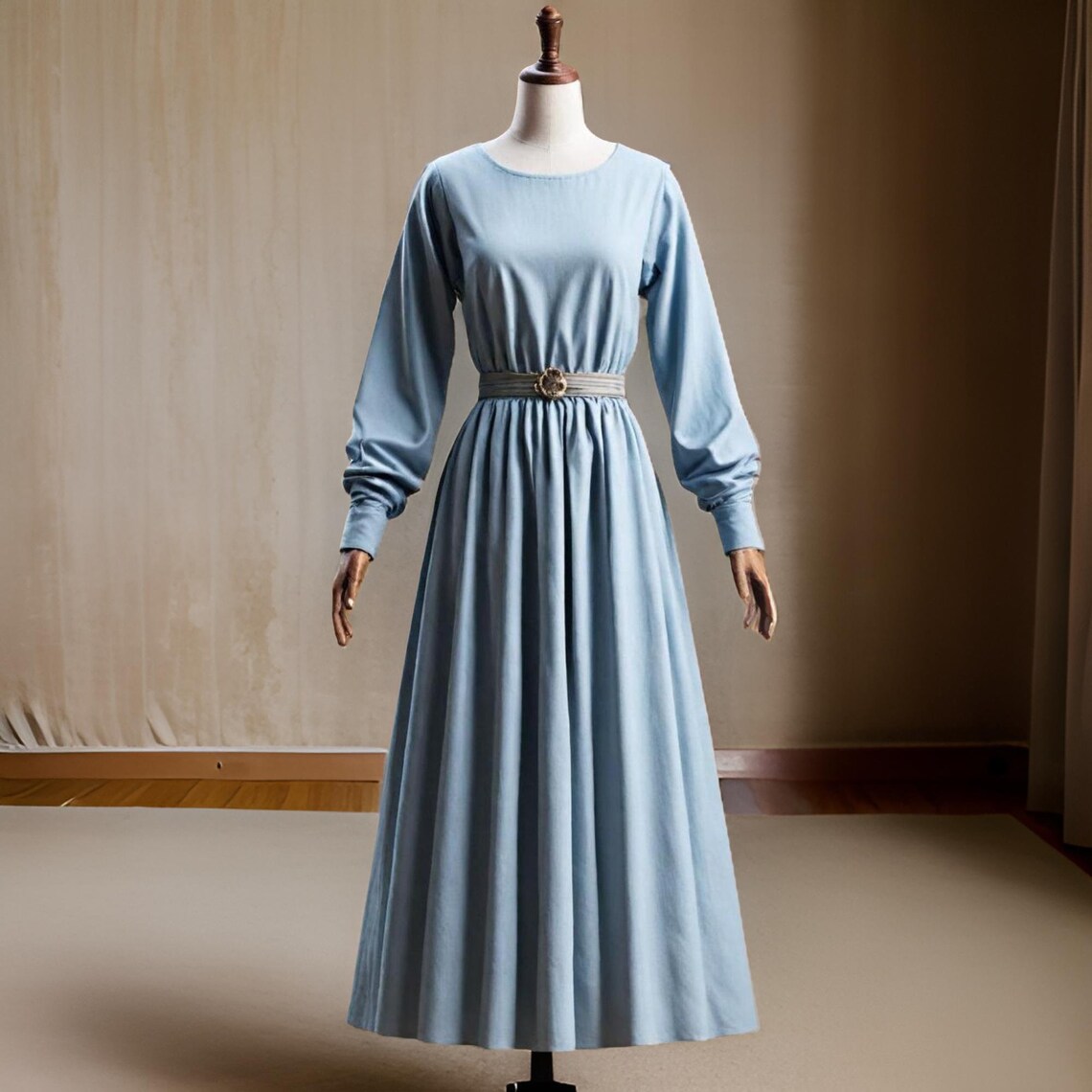 Classic Medieval Maiden Dress, Long Sleeved Renaissance Gown ...