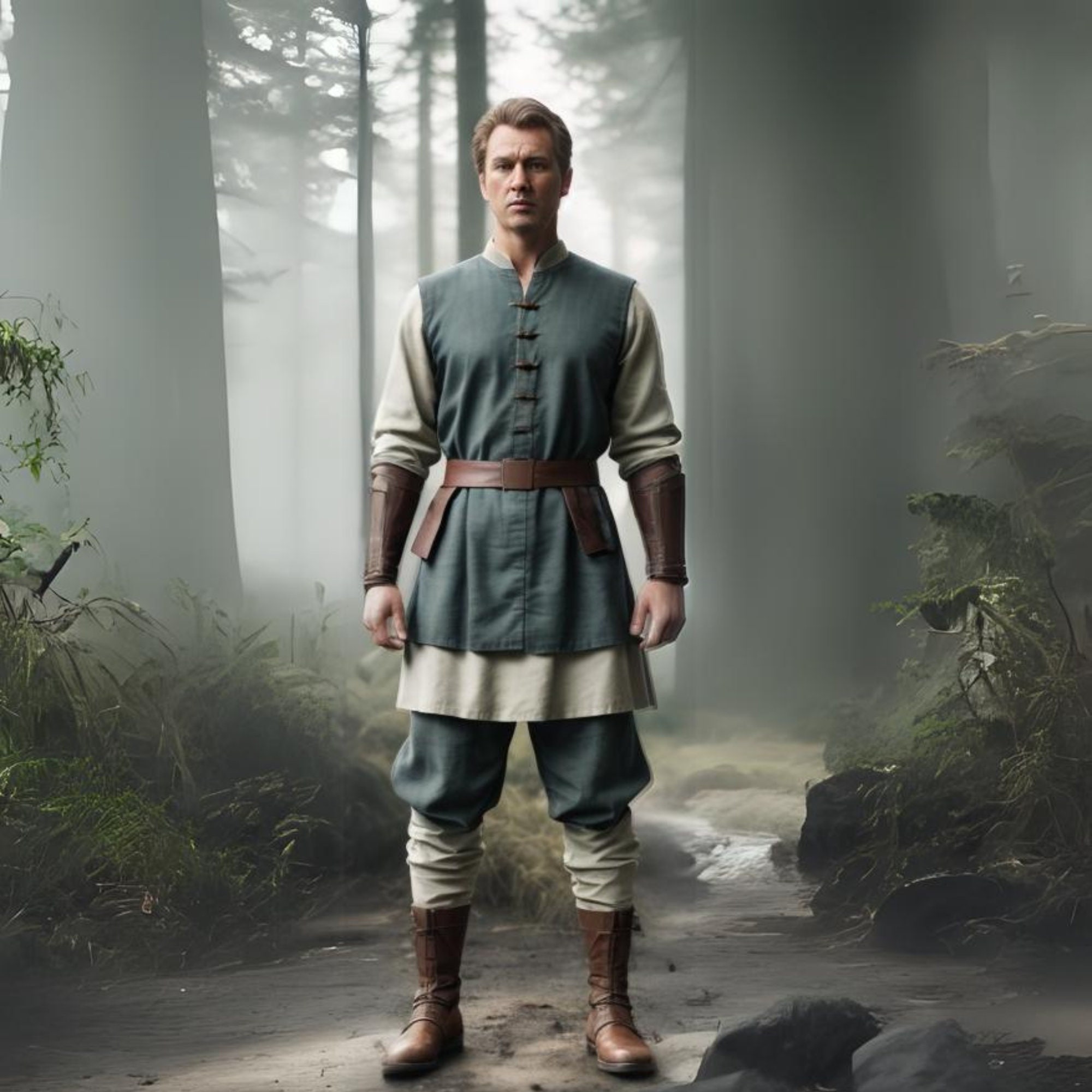 Forest Ranger Medieval Men's Outfit , Viking Cosplay Men's Tunic Set ...