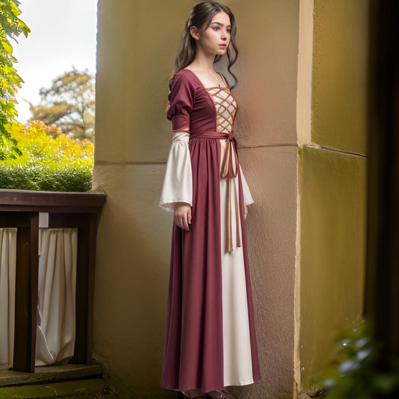 Regal Renaissance Festival Gown | Medieval-inspired Robe | Elegant ...