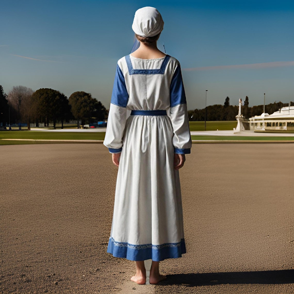 Medieval Maiden Women Plaid Nurse Inspired Dress | Historical Modest ...