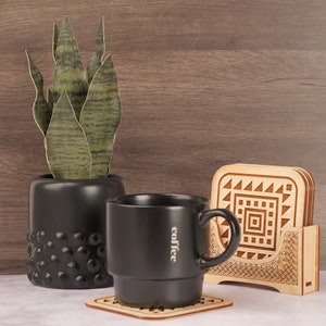 Coffee Cup Coaster, Tea Cup Coaster, Handmade Coaster, Birch Plywood ...