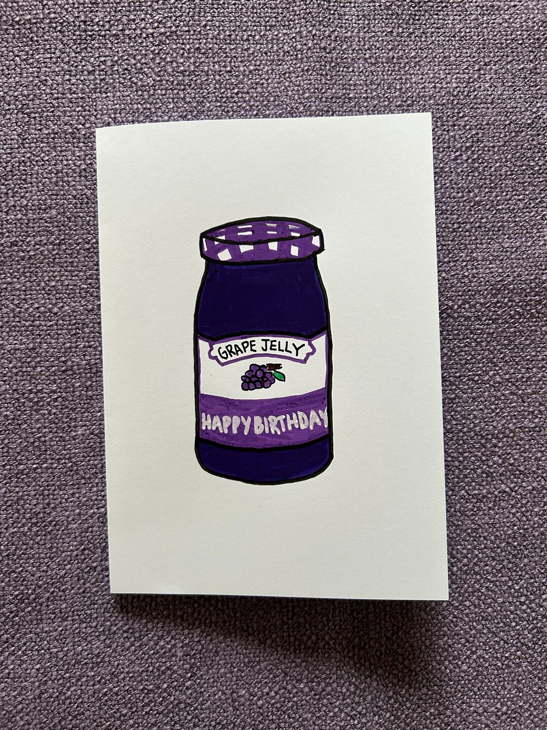 Handmade Smuckers Grape Jelly Birthday Card - Etsy