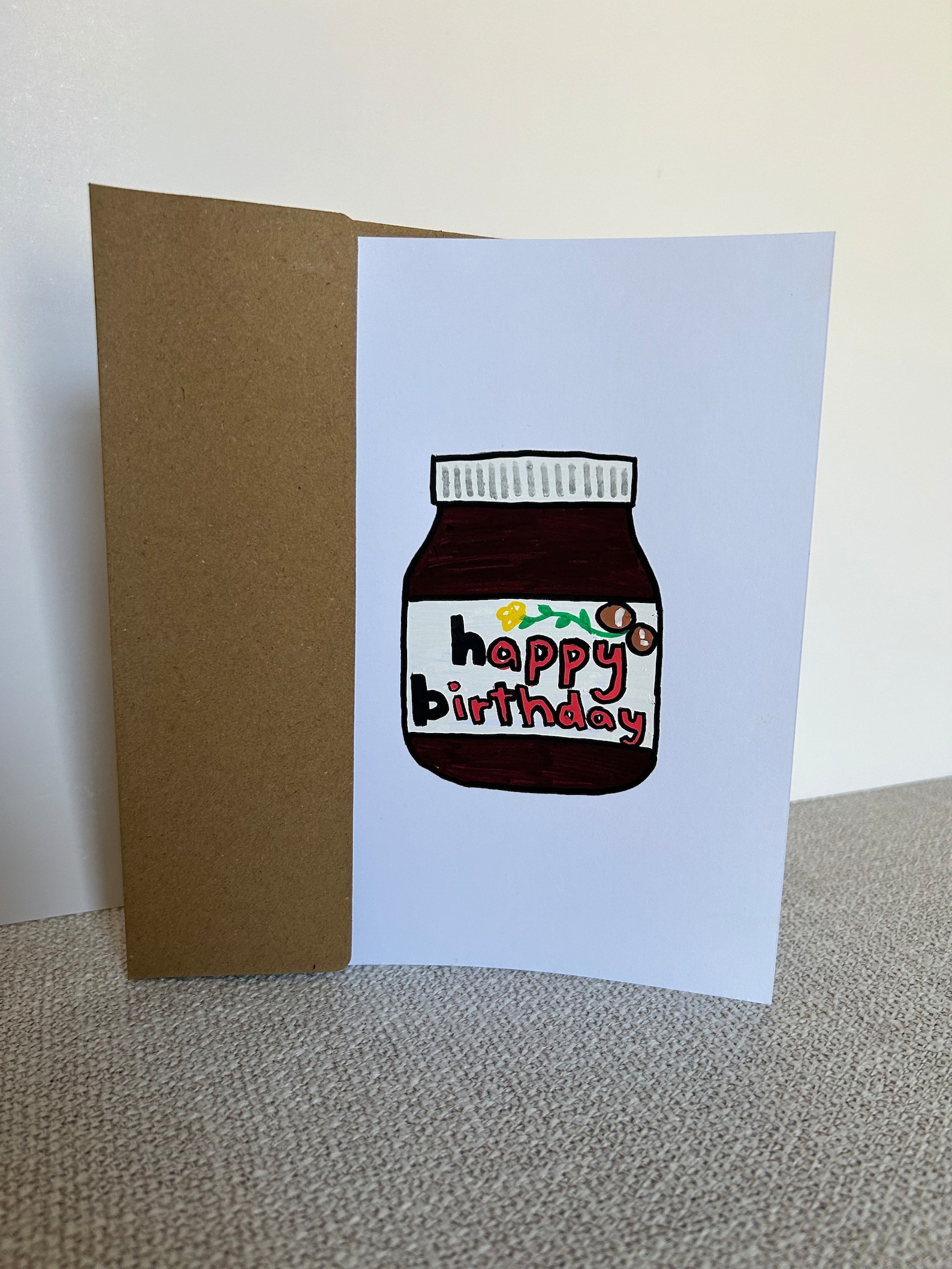 Handmade Nutella Chocolate Hazelnut Spread Birthday Card - Etsy