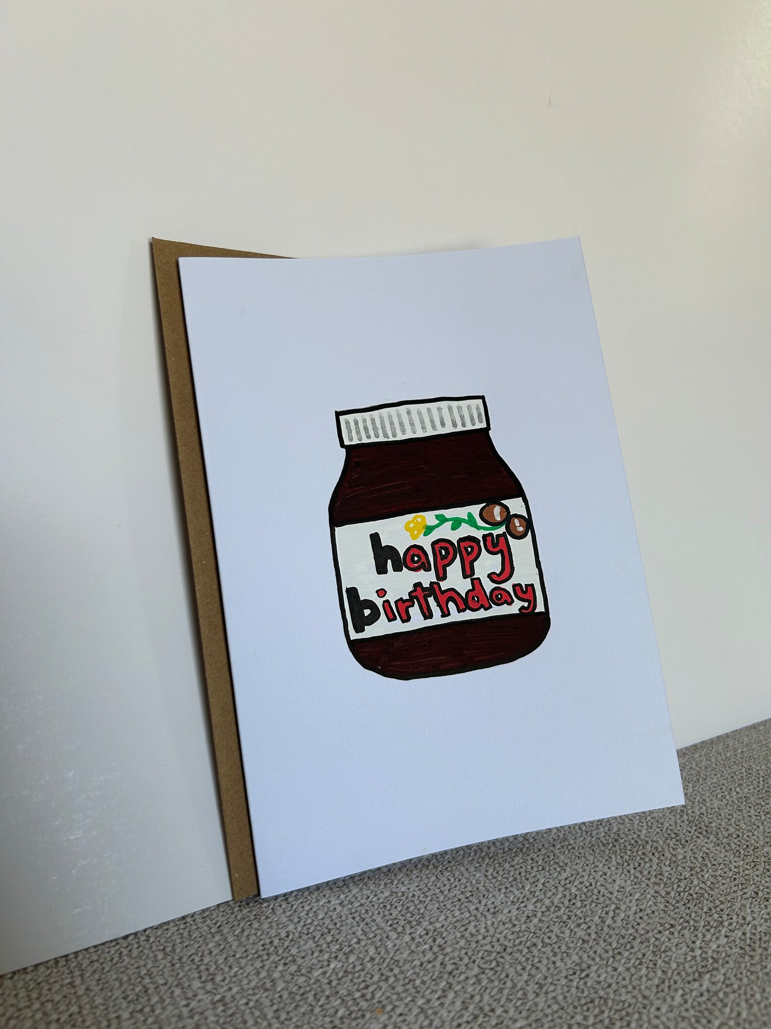 Handmade Nutella Chocolate Hazelnut Spread Birthday Card - Etsy