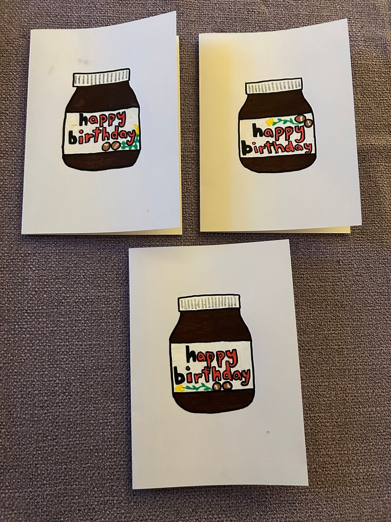 Handmade Nutella Chocolate Hazelnut Spread Birthday Card - Etsy