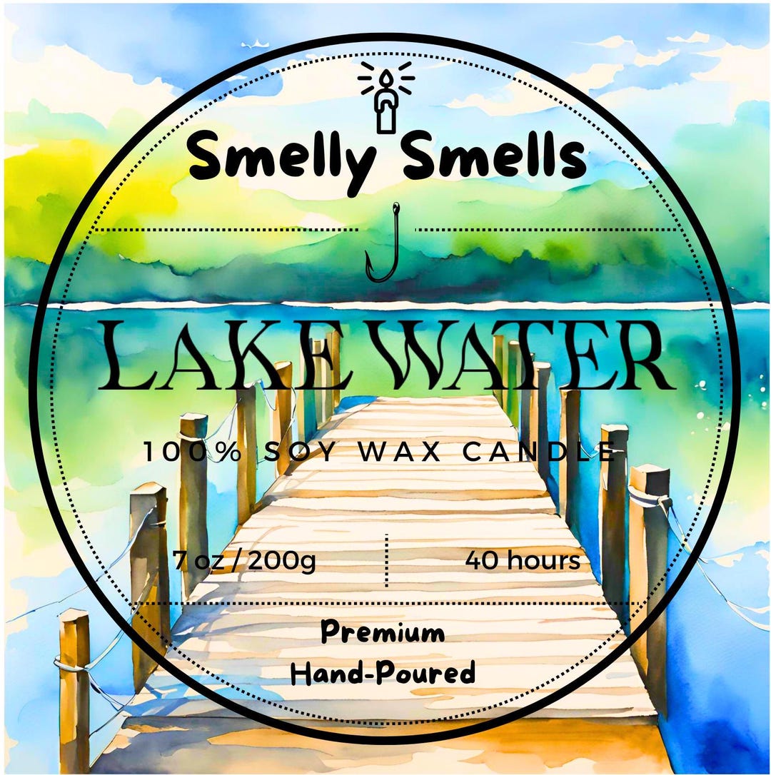 Lake Water Candle 7 Oz/200g 100% Soy Wax Hand-poured Fresh Outdoor ...