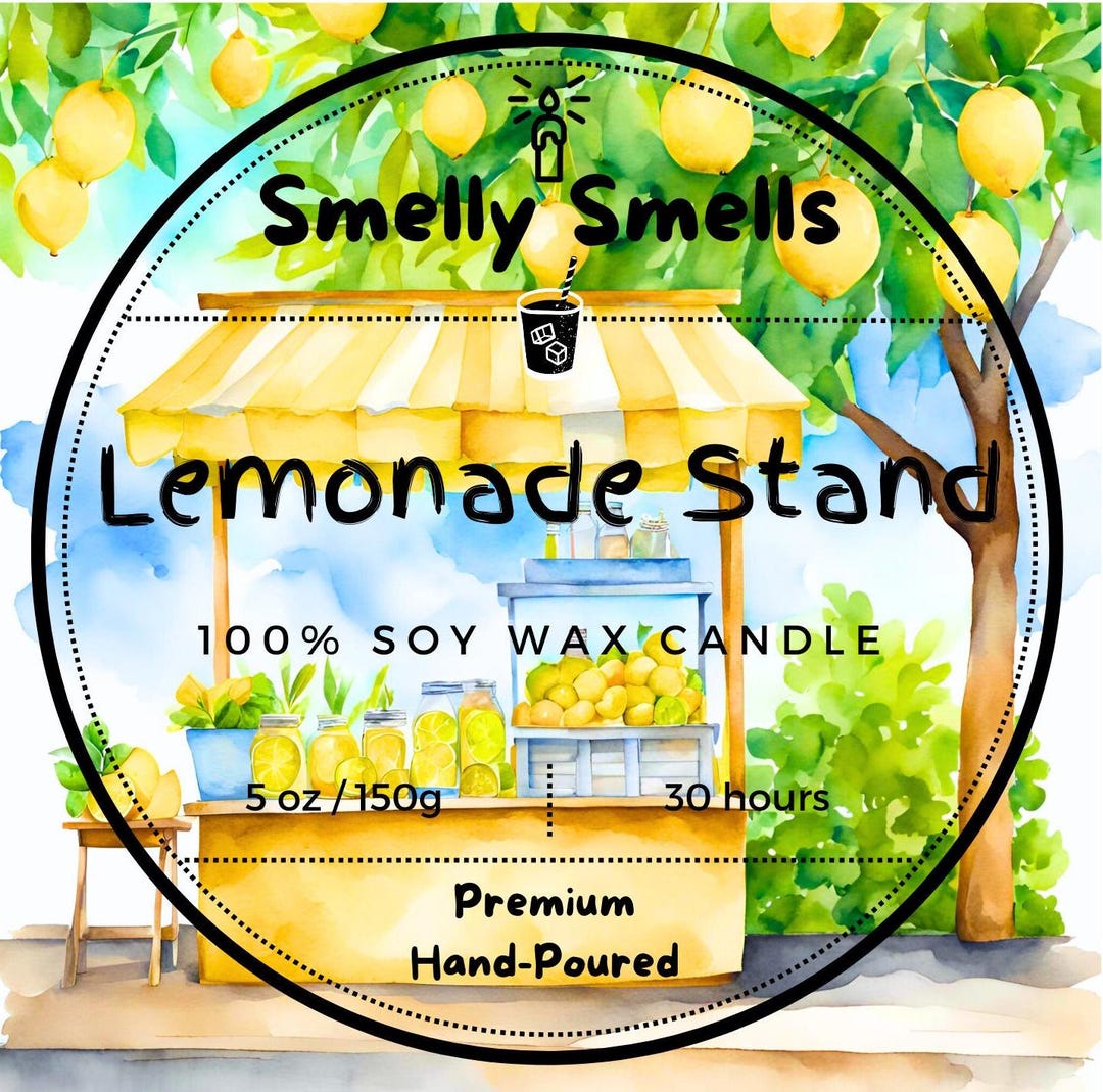 Lemonade Stand Candle - 5 Oz/150g 100% Soy Wax - Hand-poured - Fresh ...