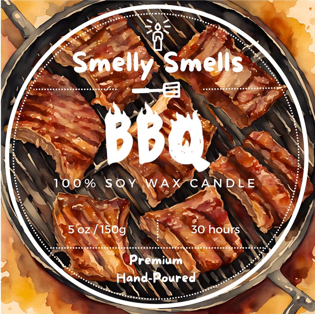 BBQ Candle - 5 Oz/150g 100% Soy Wax - Hand-poured - Perfect Gift for ...