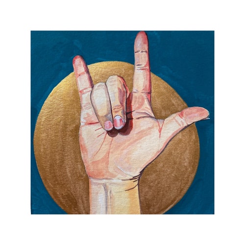 Coloring Page I Love You Sign Language Zentangle - Etsy