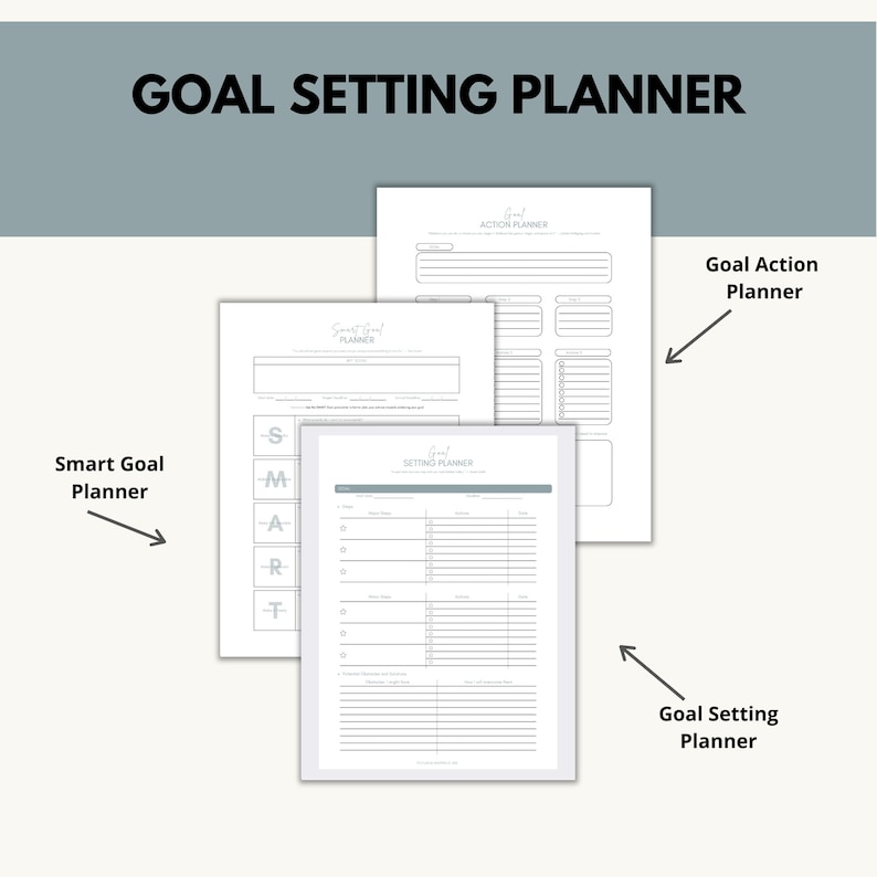 Goal Setting Planner | Printable Goal Planner | SMART Goals Worksheet ...