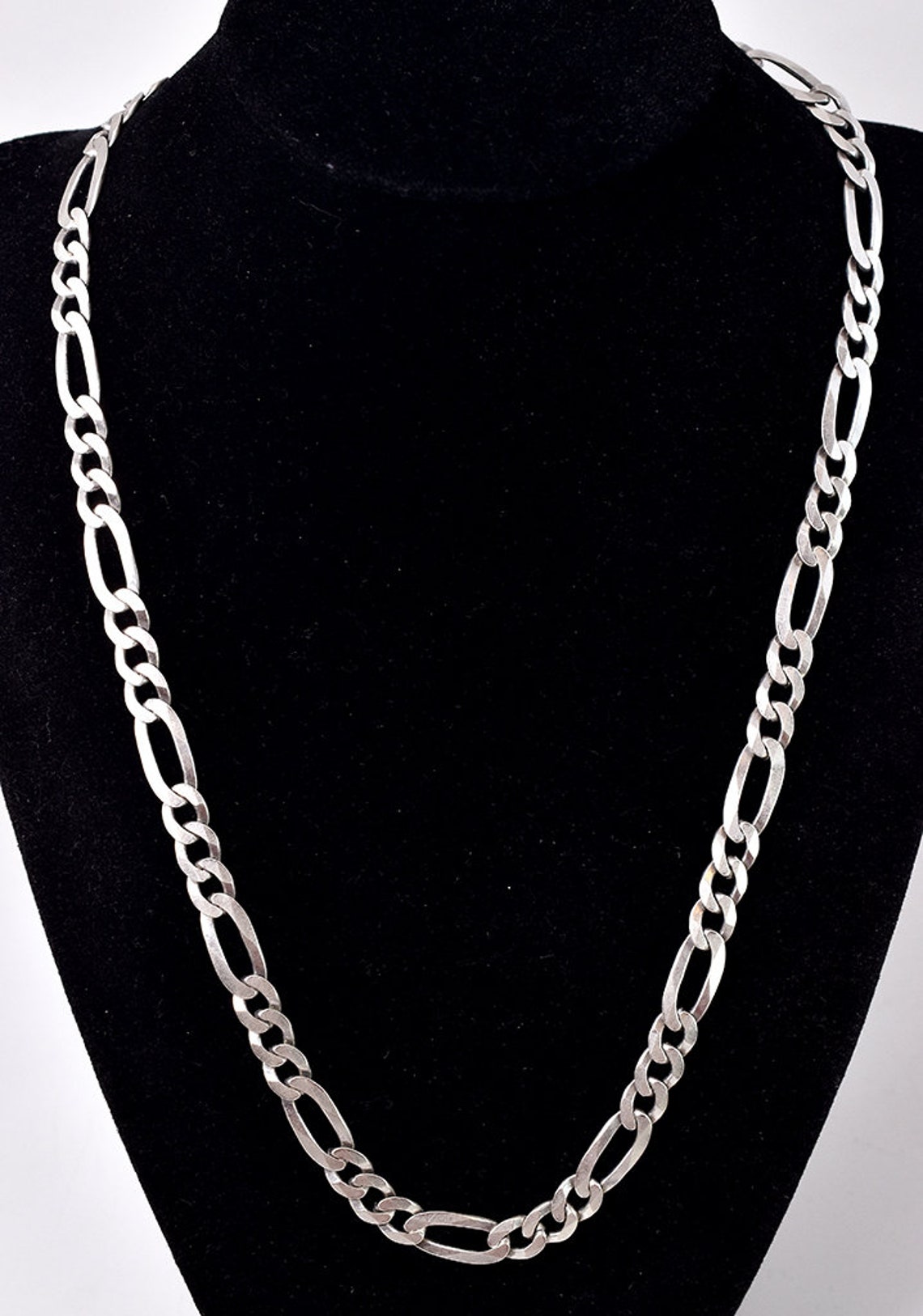 Figaro Chain Necklace in Sterling Silver - Etsy