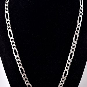 Figaro Chain Necklace in Sterling Silver - Etsy