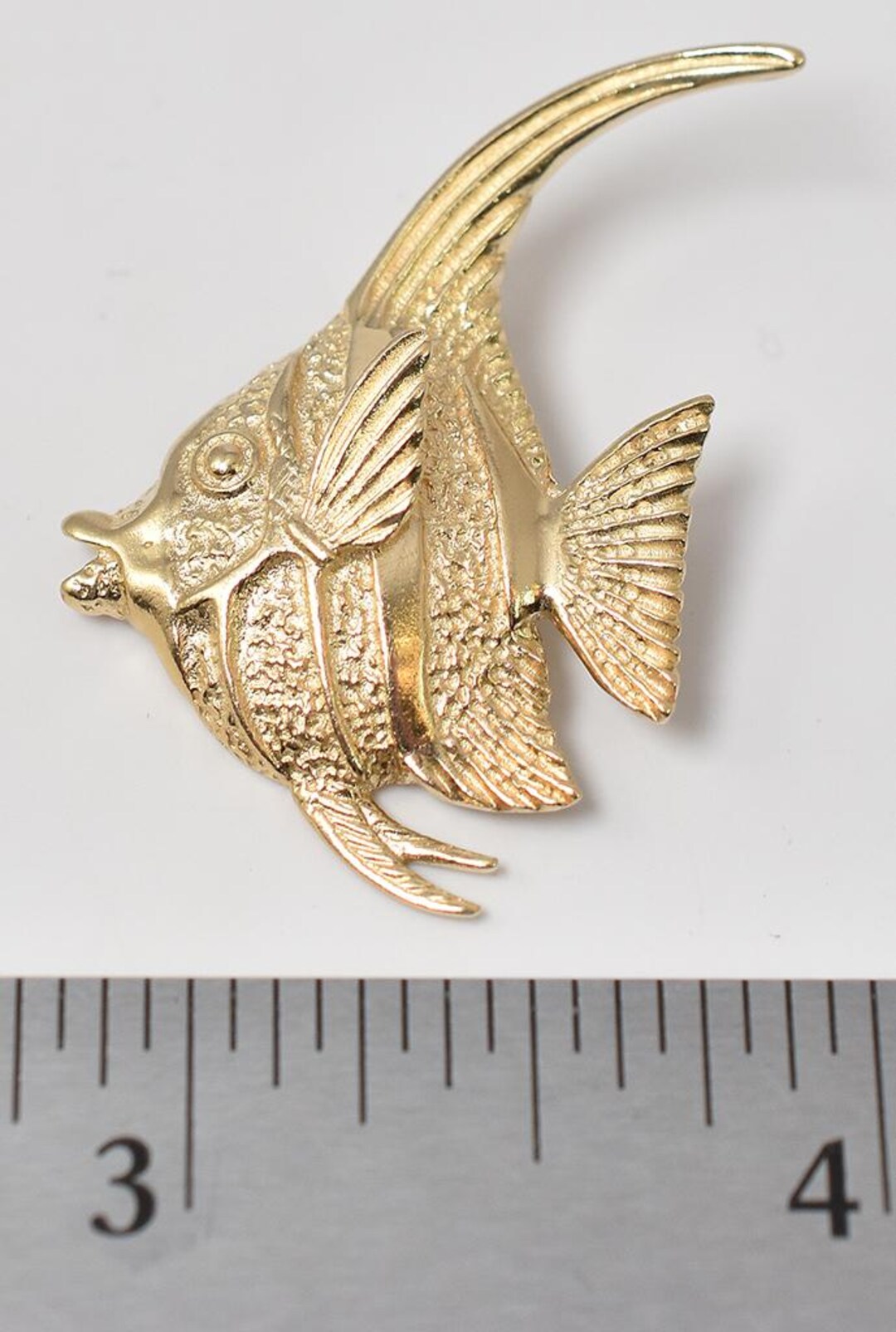 Angel Fish Pendant in 14K Yellow Gold - Etsy