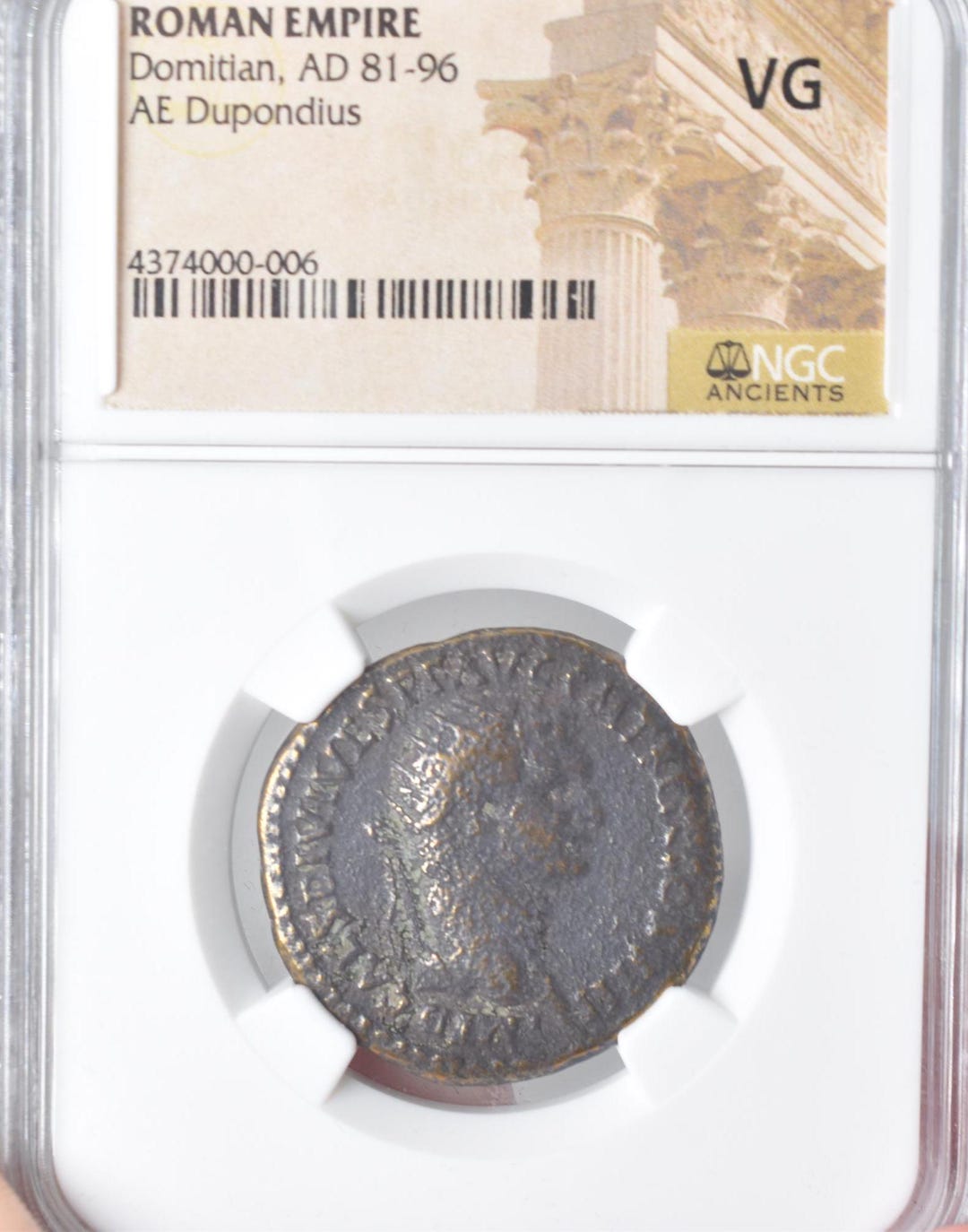 Roman Empire, Domitian, AD 81-96 NGC Slab Coin - Etsy