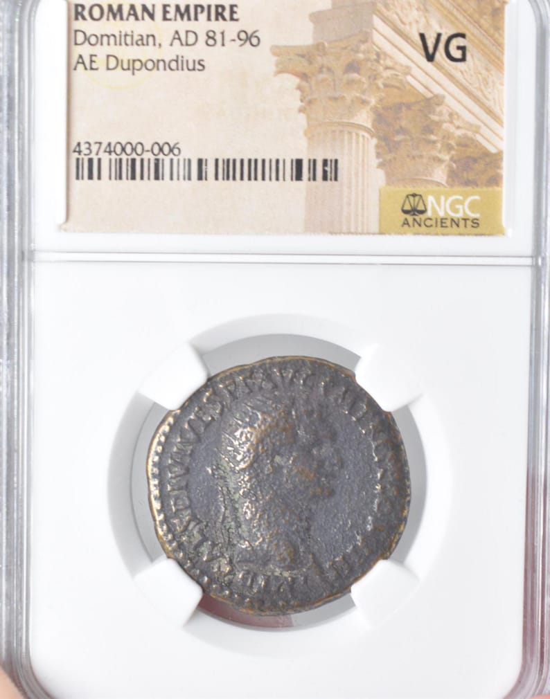 Roman Empire, Domitian, AD 81-96 NGC Slab Coin - Etsy