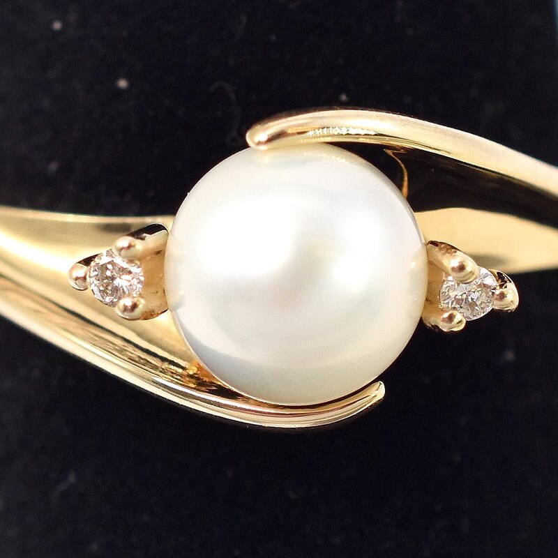 14k Pearl Ring - Etsy