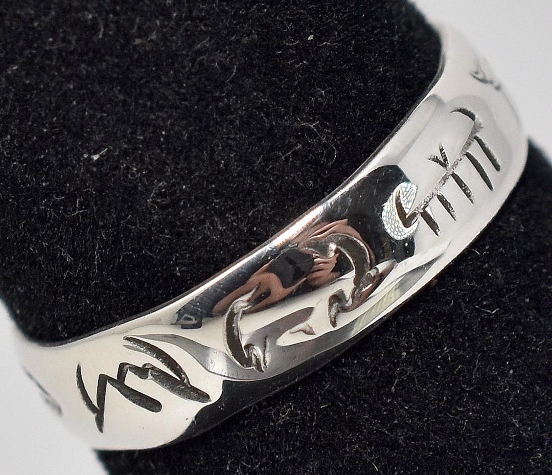 Native American Band Ring in Sterling Silver - Etsy