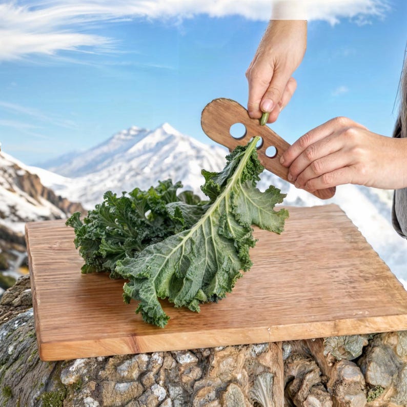 Set of Herb Stripping Tools Handmade Olive Wood Eco-friendly Kitchen ...