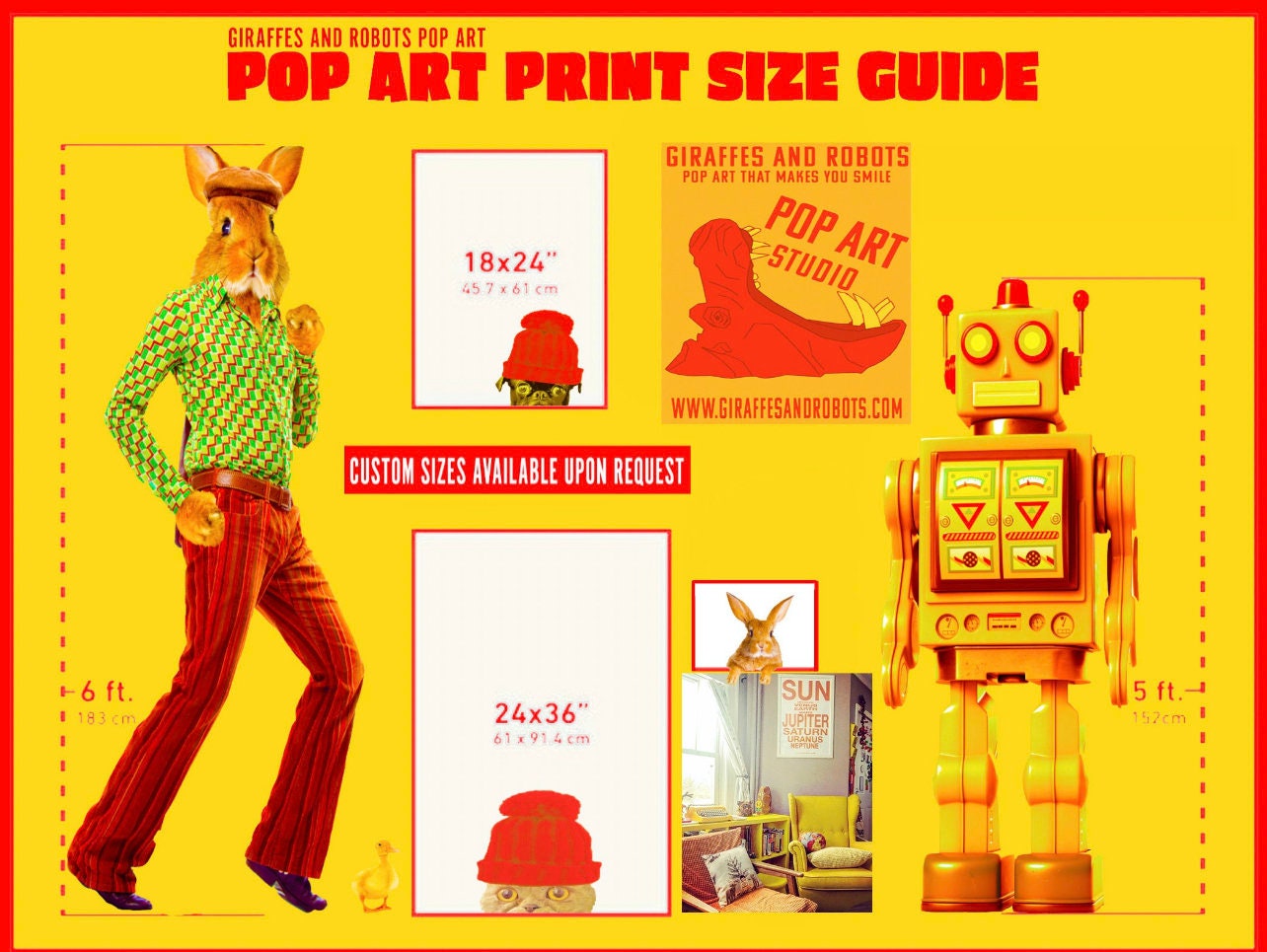 ABC LMNOP Orange POP Art Print by Giraffes and Robots - Etsy