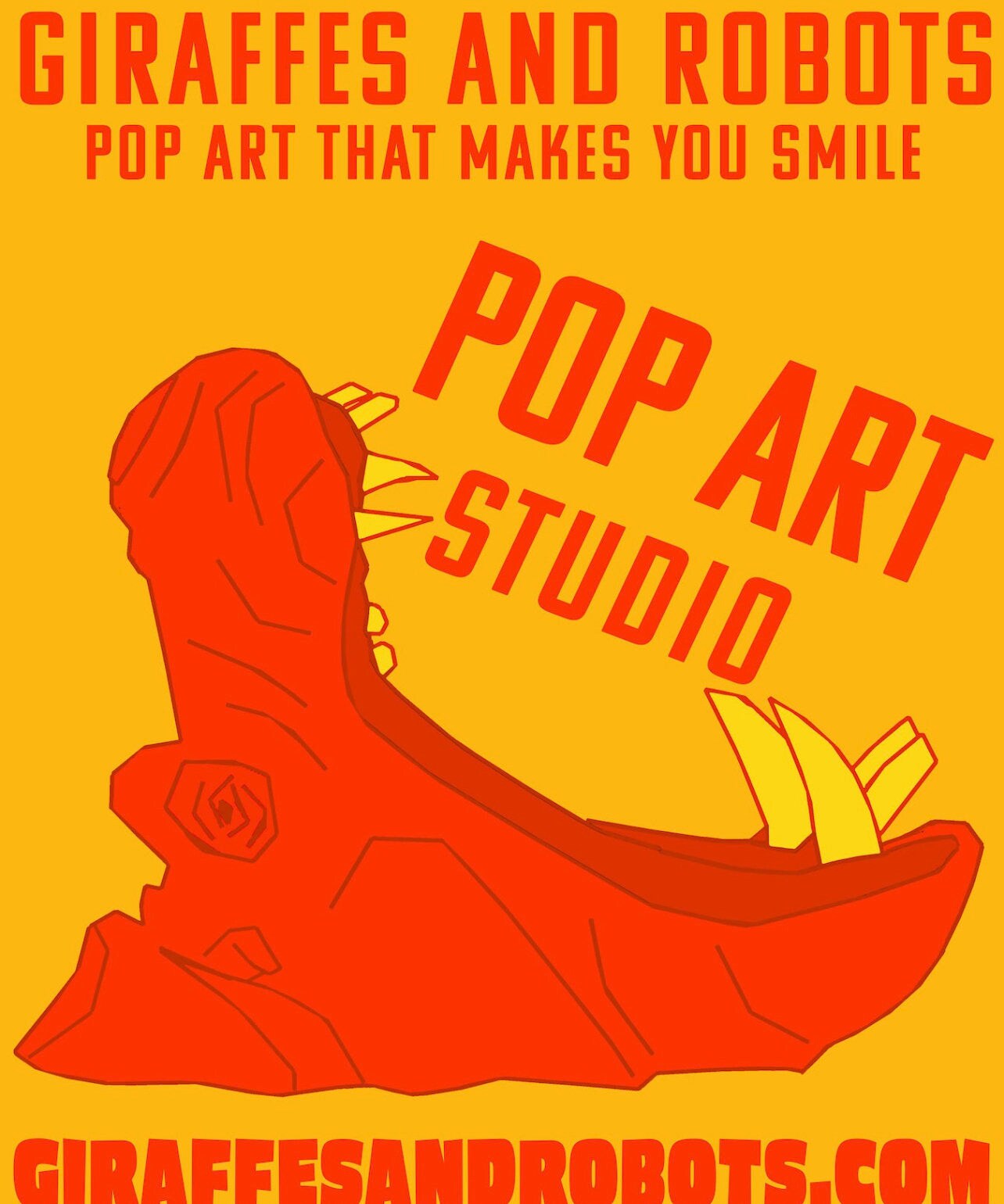 ABC LMNOP Orange POP Art Print by Giraffes and Robots - Etsy