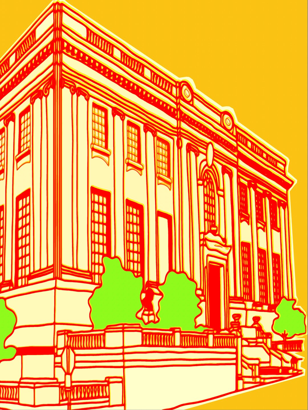 Brown University John Hay Library 2 Pop Art Print by Giraffes and ...