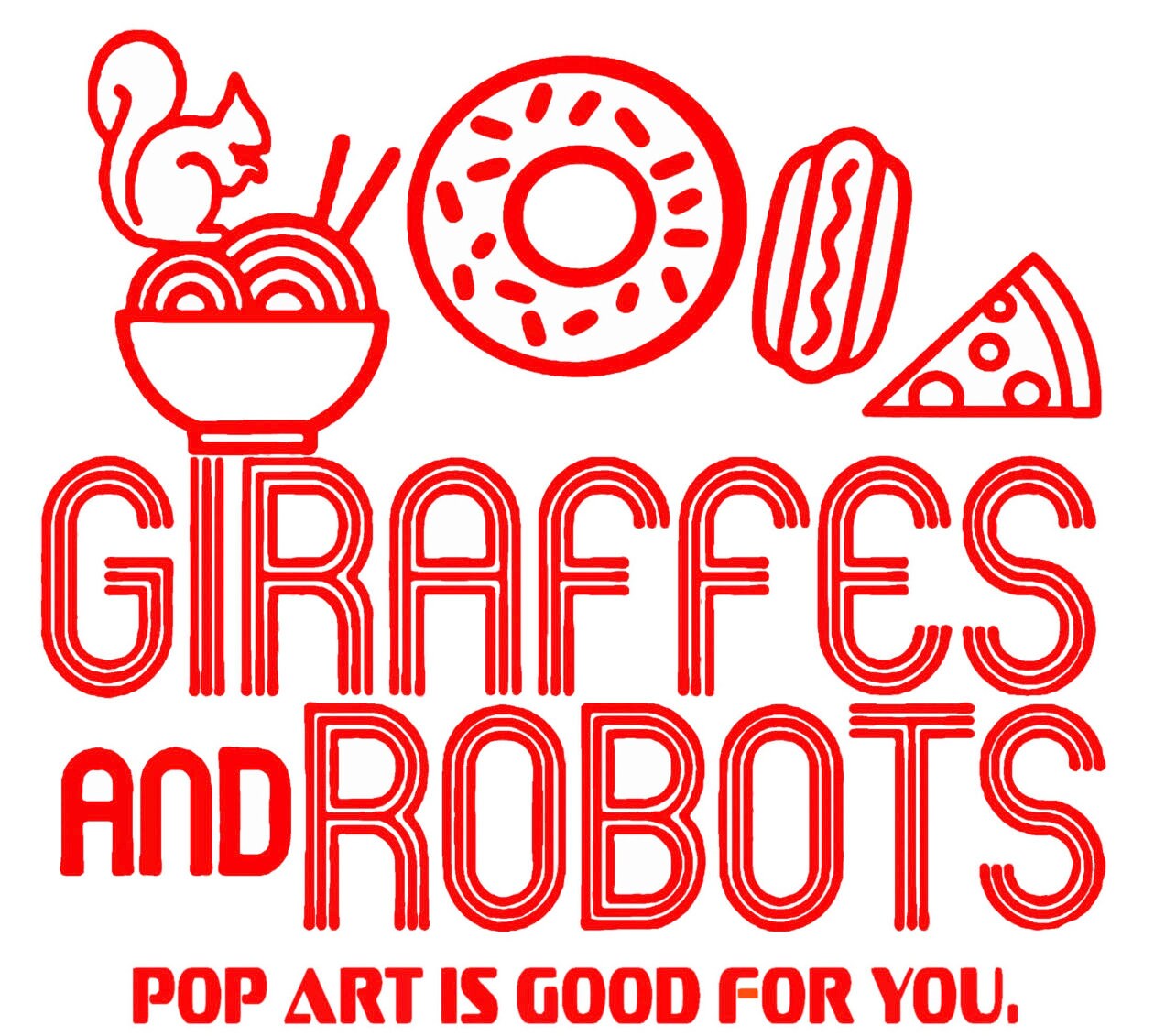 Red Hippo With Fried Chicken POP Art Print by Giraffes and Robots - Etsy