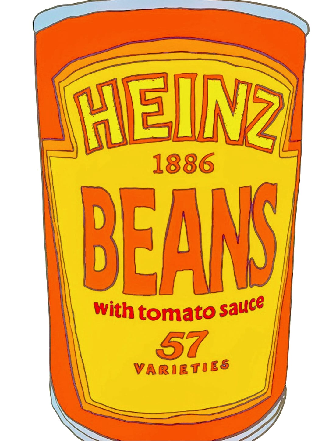 Orange Baked Beans POP Art Print by Giraffes and Robots - Etsy