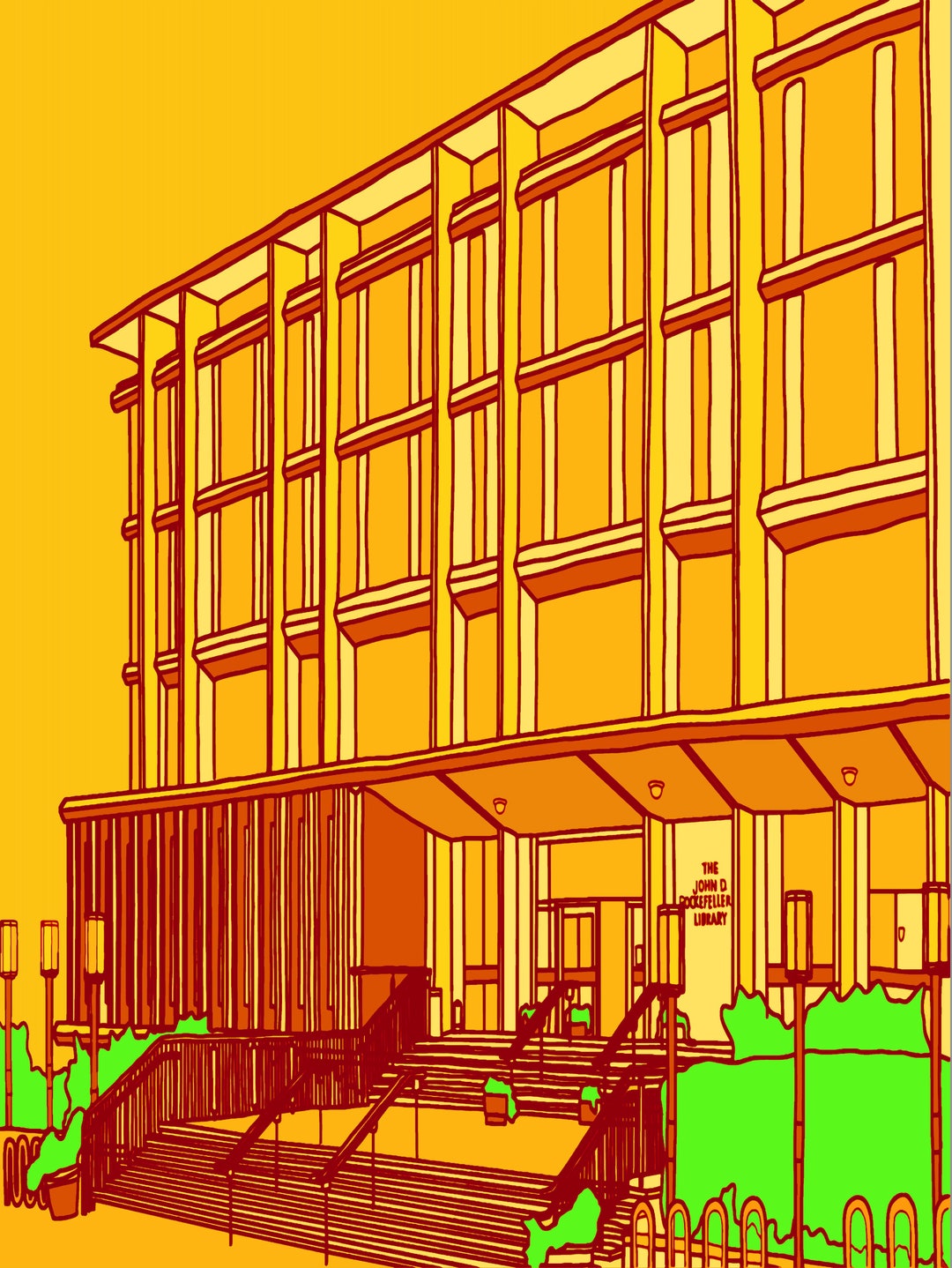 Brown University the Rock 2 Brown Pop Art Print by Giraffes and Robots ...